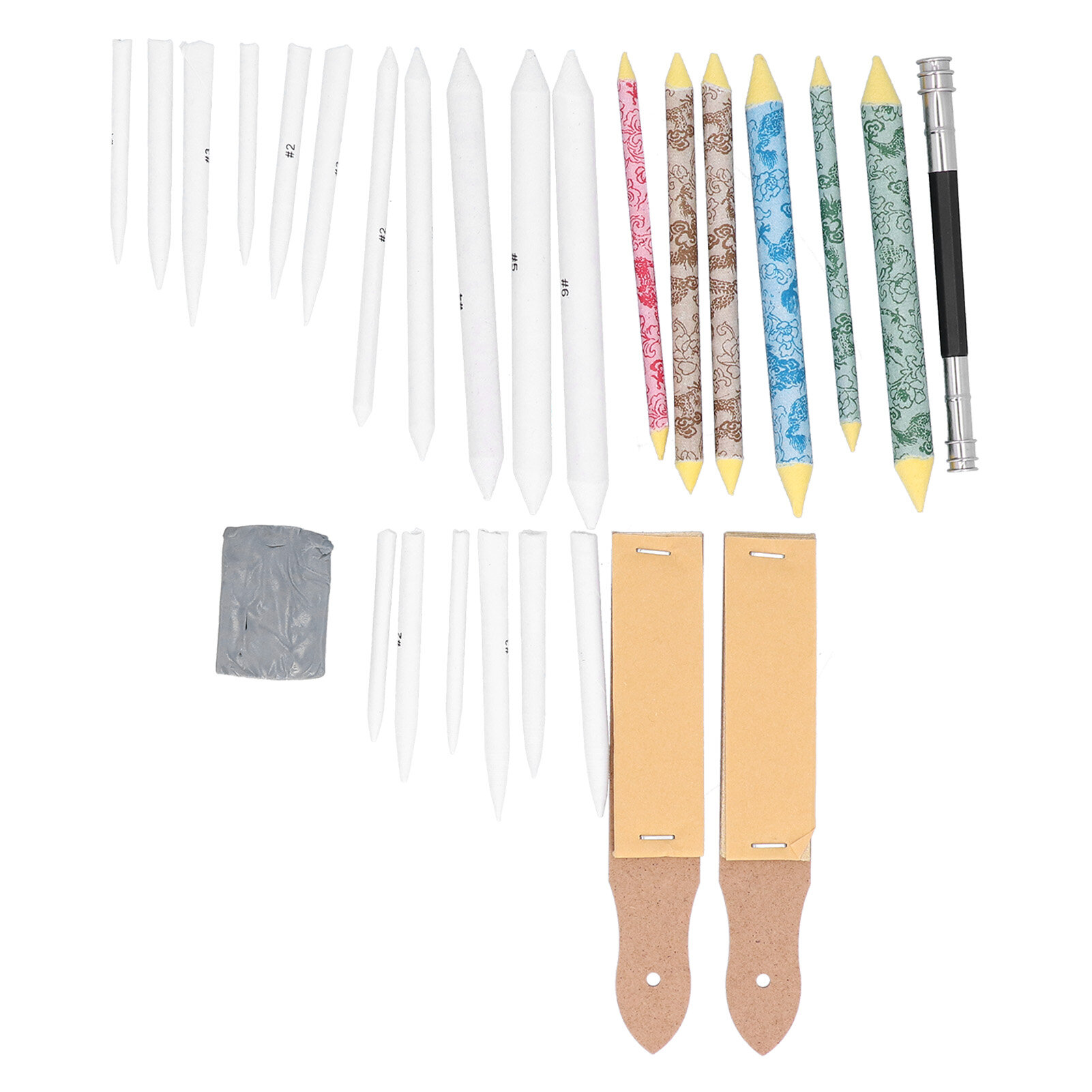 Набор из 28 шт. растушевок, наждачная бумага, точилка для карандашей, инструмент для рисования эскизов для студентов