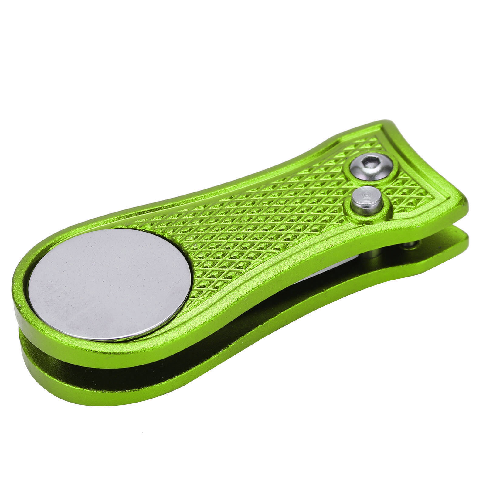 Golf Green Fork Stainless Steel Foldable Divot Repair Tool with Magneti AccessoriesLime