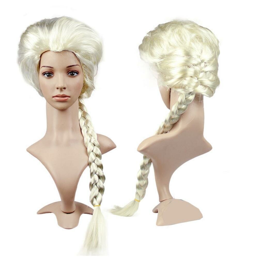 Парик для косплея в стиле мультфильма, синтетический, с длинными косами, для Хэллоуина, Рождества, вечеринки, костюма, на каждый день.