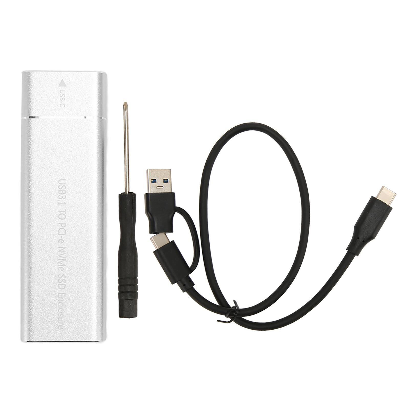 Внешний корпус m . 2 nvme ssd 10gbps usb 3 . 1 type c uasp для 2230 2242 2260 2280 серебристый кабель otg без диска