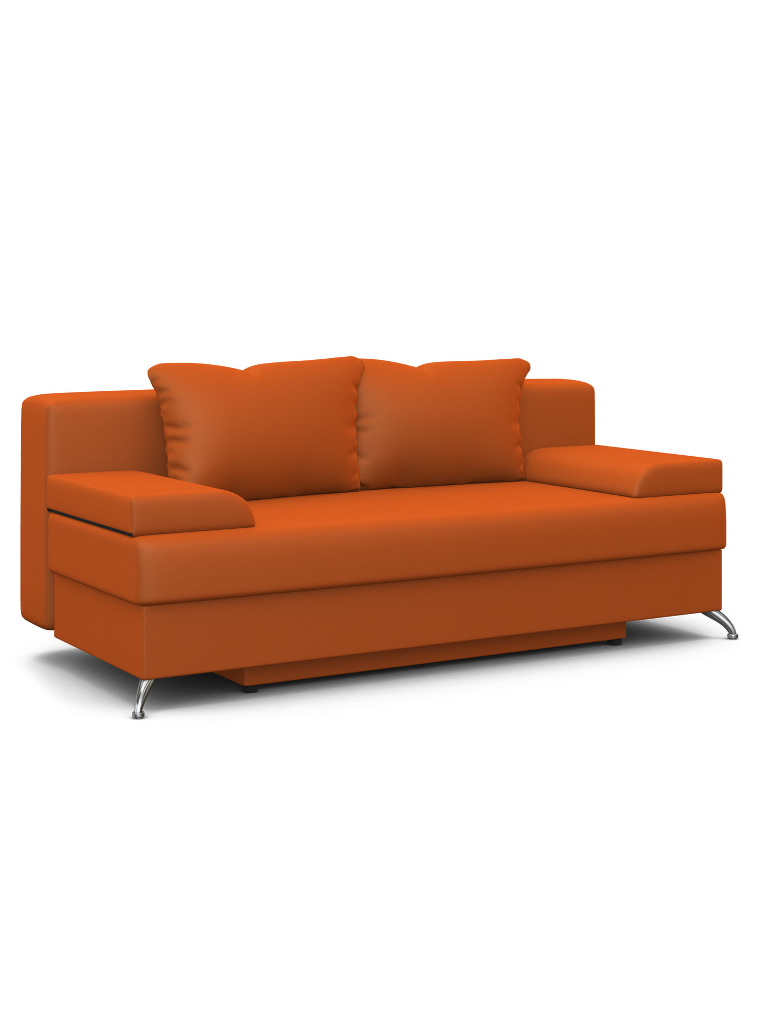 Диван-кровать Лайт 130х190 см, прямой, раскладной еврокнижка, экокожа оранжевый