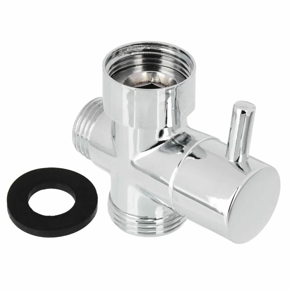Поворотный дивертор для смесителя, душевой переключатель из цинка с хромом, переключение потока вода излив душ, надёжный сантехнический аксессуар для дома и офиса