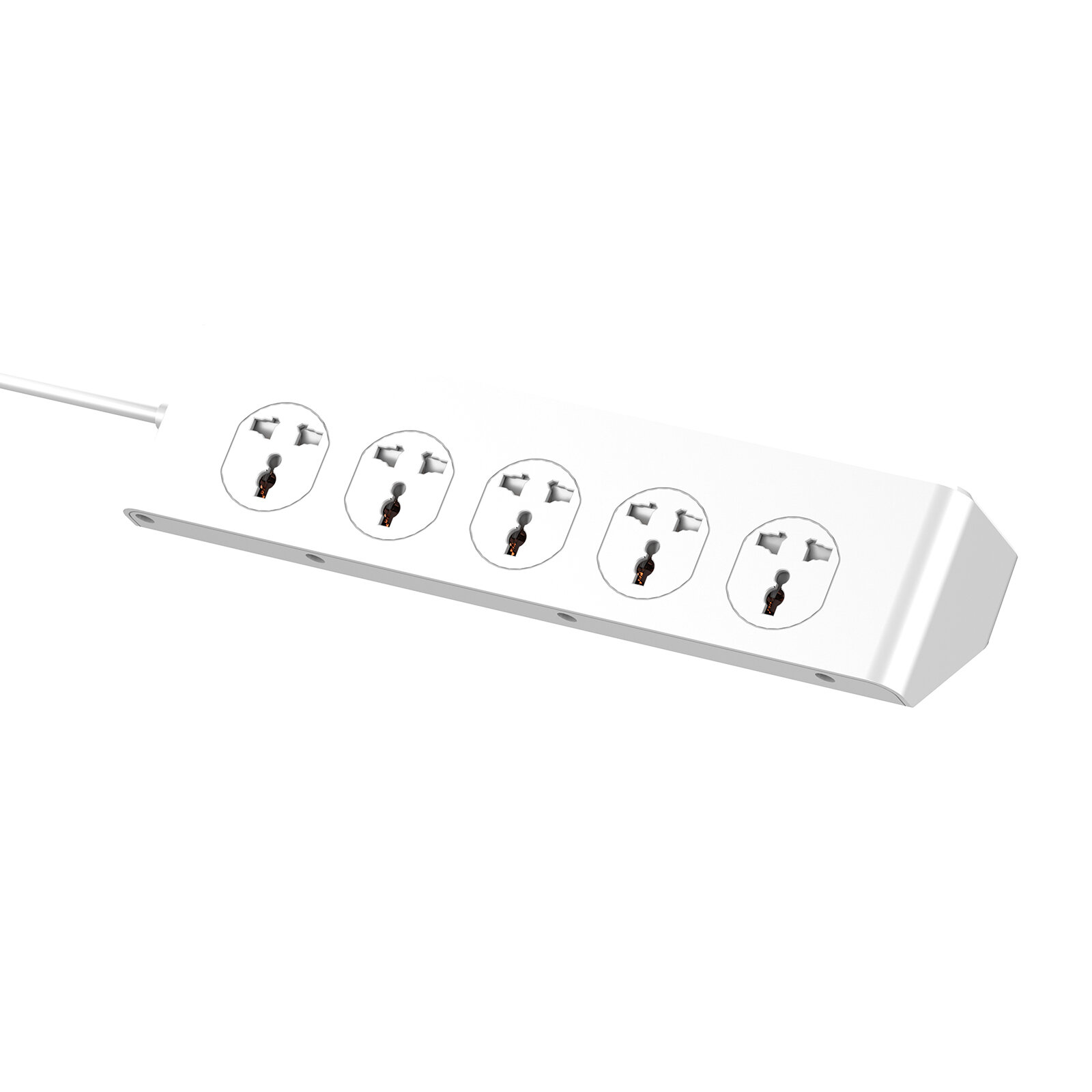LDNIO SC10610 Вилка с 10 розетками и 6 USB портами 30W PD+QC Быстрая зарядка Адаптер розетки Провод 210cm 6.89ft Защитник от перенапряжения Белый Материал PC 2500W MAX 100-250V-50-60HZ 10A Размер 32*10*6.5cm