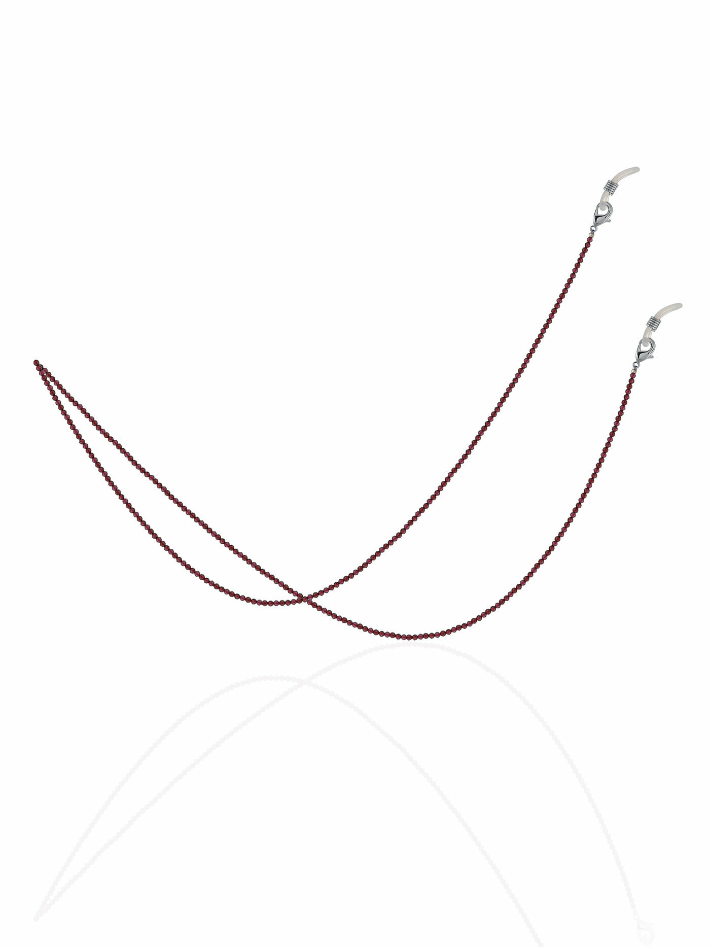 Стильная цепочка для очков с натуральным гранатом