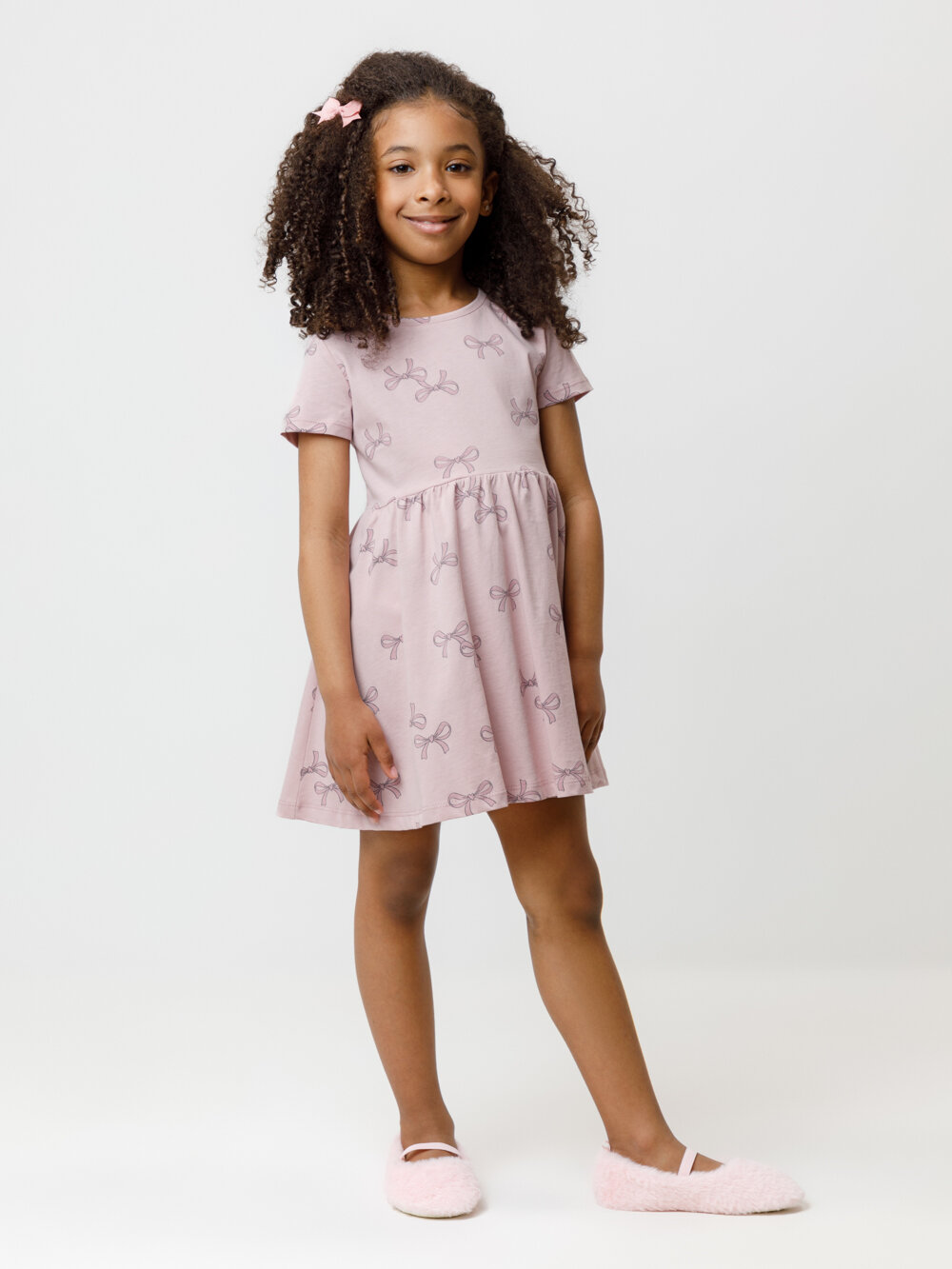 Платье МП 5938/розовый лед,милые бантики