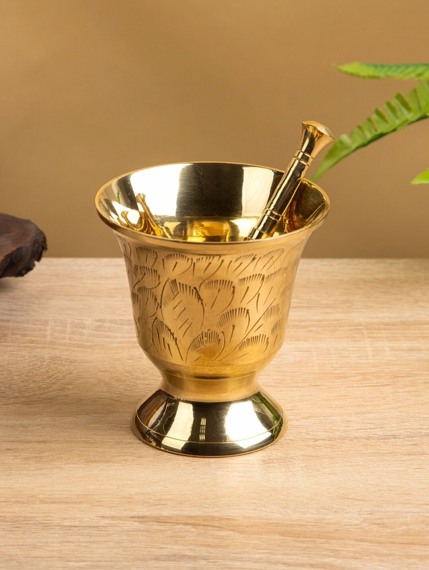 Ступка с пестиком Сима-ленд, латунь, 9 x 9 x 9,5 см, золотистая