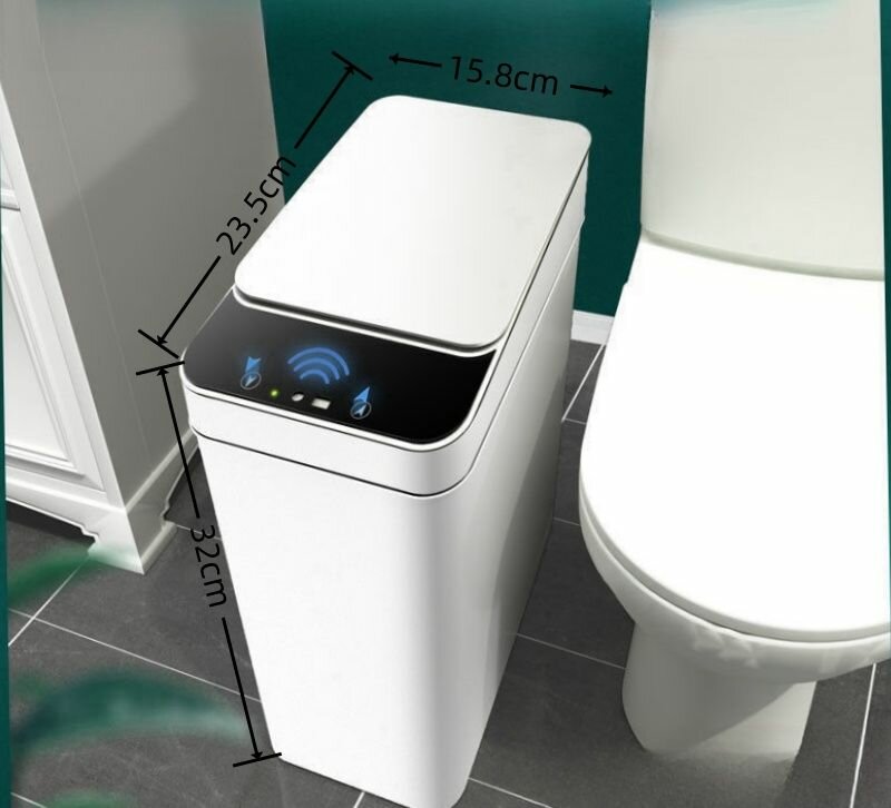 Мусорное ведро индукционное сенсорное подвесное Пластик, 25л, белое