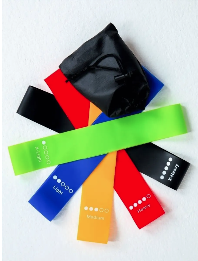 Набор эспандеров для фитнеса и пилатеса разной нагрузки, набор 5шт.