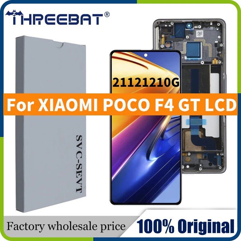 Новый оригинальный 6,67-дюймовый Tela для Xiaomi POCO F4 GT 21121210G ЖК-дисплей с Yellow With Frame