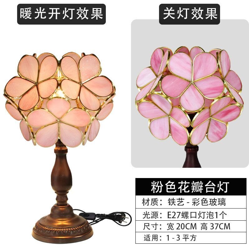 Винтажная настольная лампа Тиффани с абажуром, светильник для комнаты, кухни, спальни