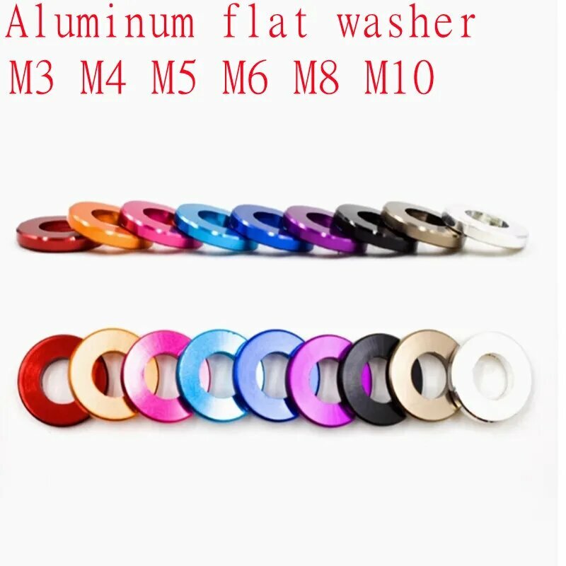 Цветные алюминиевые шайбы ZFhong M3 M4 M5 M6 M8 M10 light blue, M6X12X2