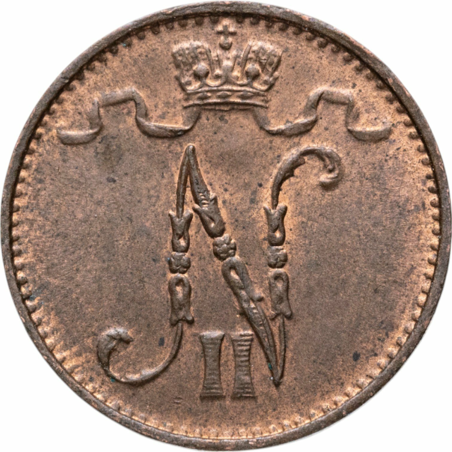 1 пенни penni 1914 Российская Финляндия, Медь, в сохранности UNC