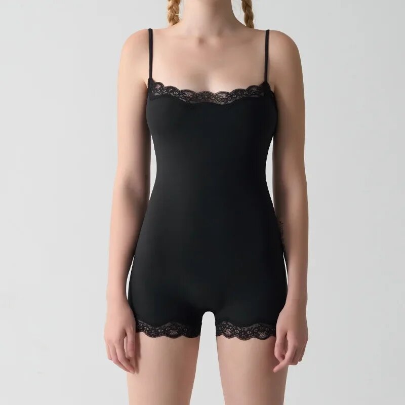 Женский облегающий комбинезон без рукавов М, Black