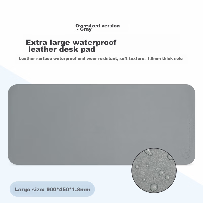 Rantopad S10 Large Mouse Pad, Laptop Keyboard Pad, Waterproof Leather Desk Mat, Office Desk Writing Table Desktop Pad, Gray