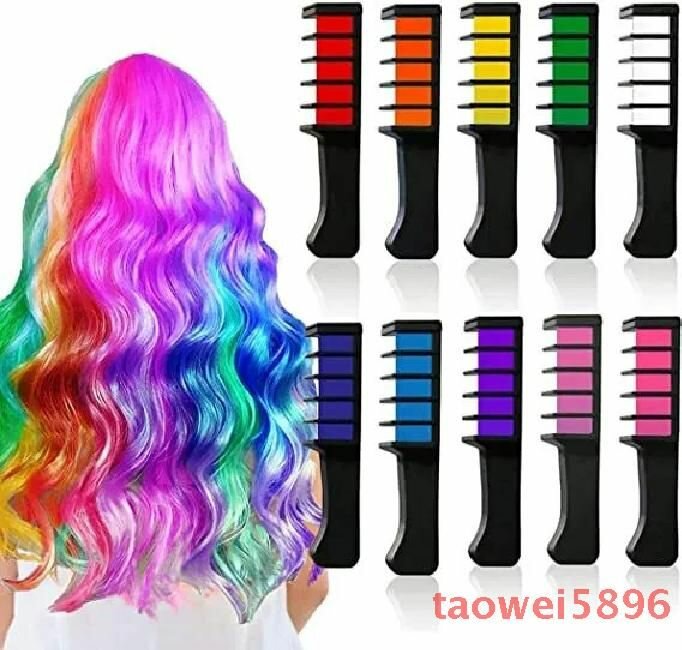 Мелки для окрашивания волос Hair Color Comb, 6 цветов в форме расчески 669878