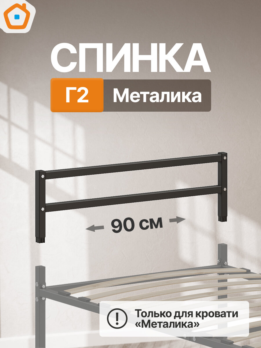 Металика 90 изголовье / изножье Г2 металлическое, универсальное, съемное, цвет черный