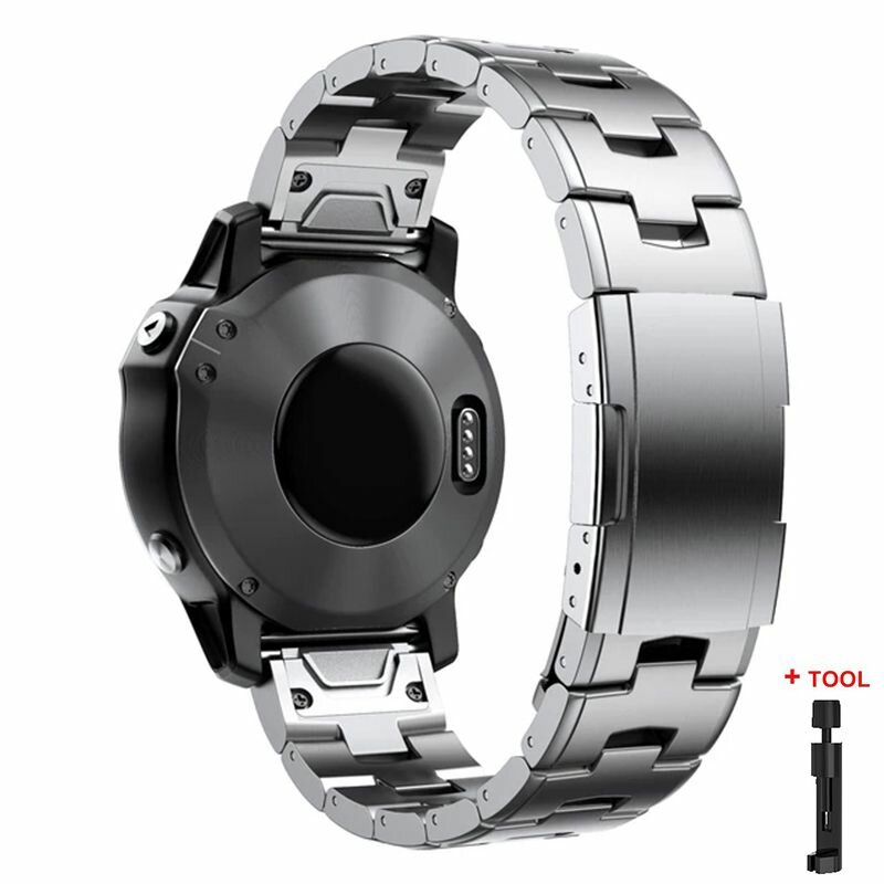 22 мм 26 мм браслет из титанового сплава для Garmin Fenix7X/6X pro/5X/3HR, мужчины Роскошный металлический ремешок для Forerunner/MK2 Tactix Delta 935 945-ROMIKY