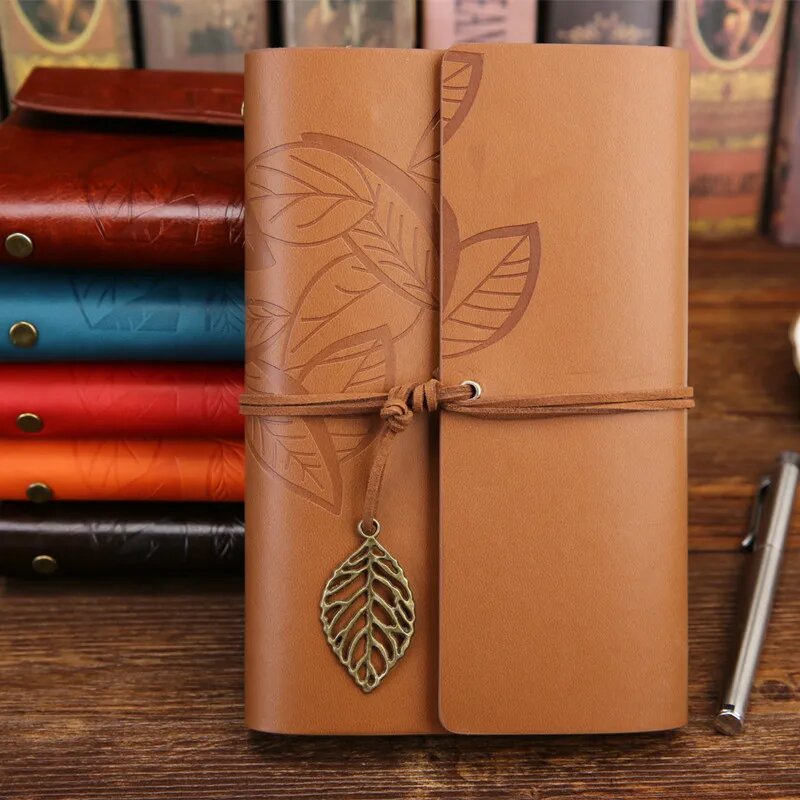 Кожаный блокнот A5, темный хаки, 105x145 мм