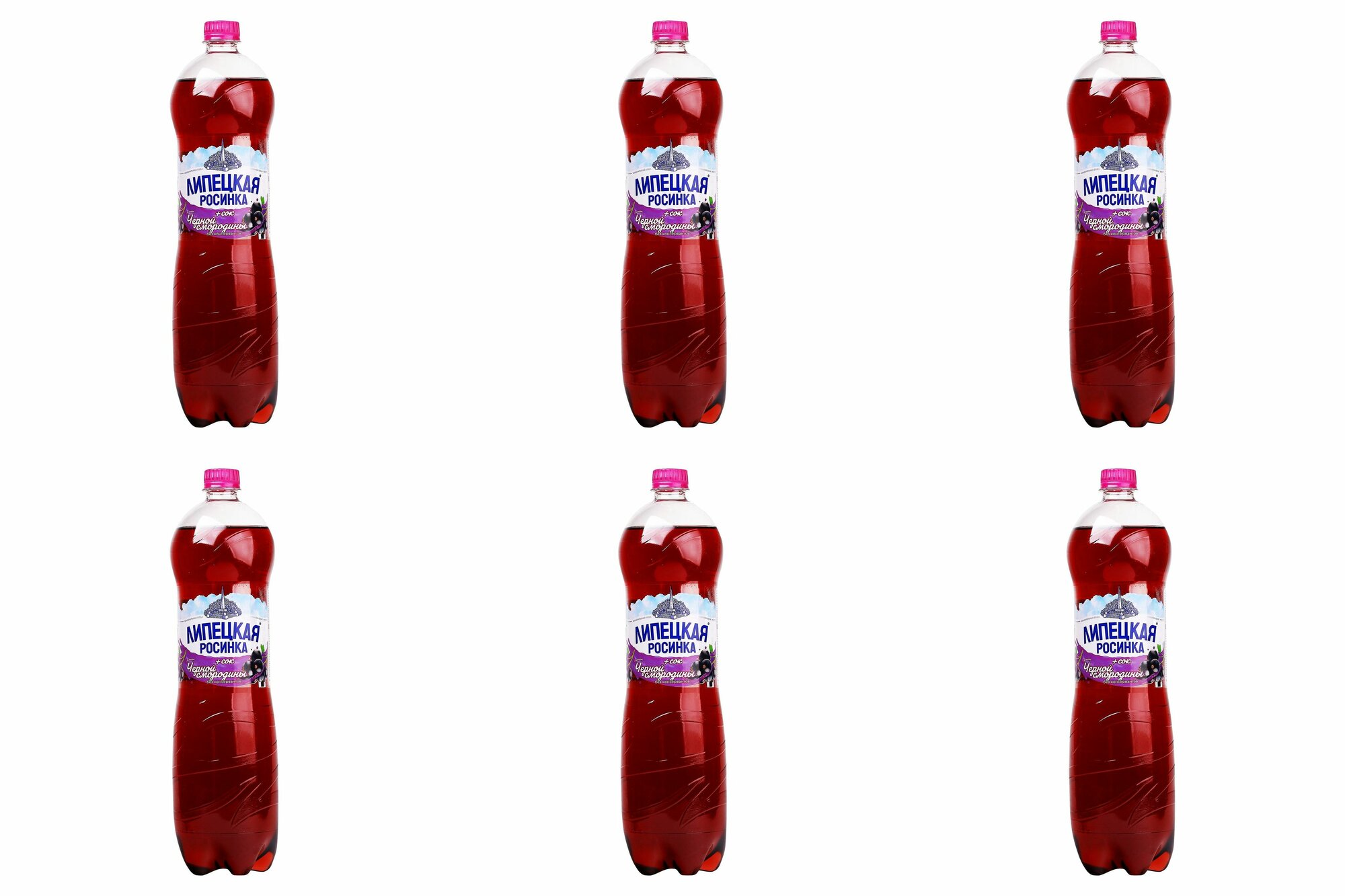 Липецкая Минеральная вода газированная Черная смородина, 1.5 л, 6 шт в коробке