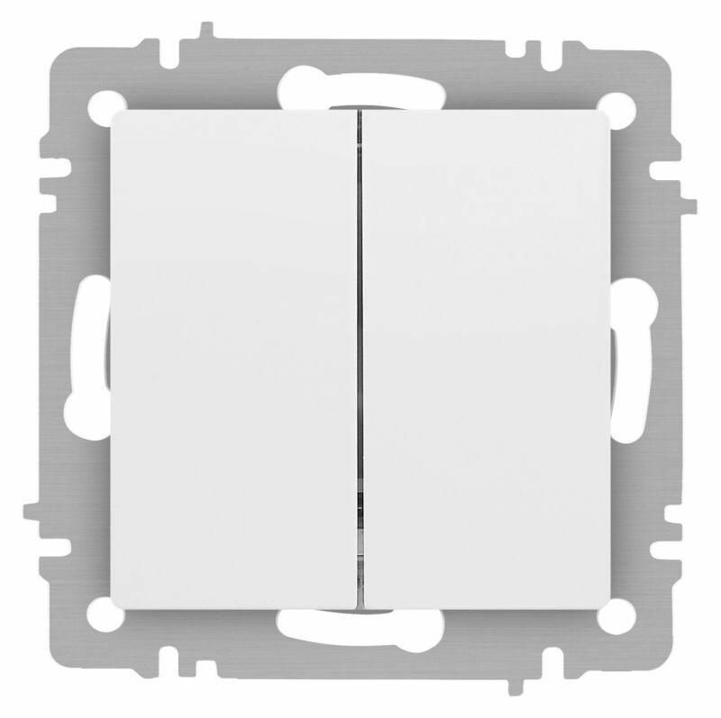 Выключатель 2-кл. СП Accent 6-104-01М 10А IP20 250В AL/CU бел. матов. Intro Б0063456