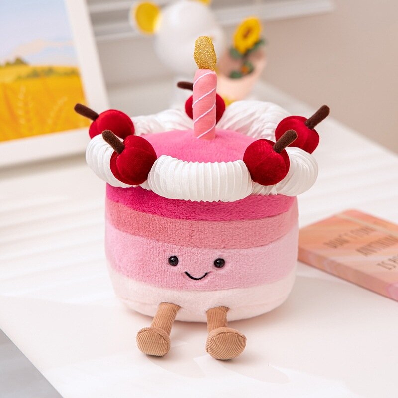 Плюшевая игрушка Jellycat Cake, клубничный торт, плюшевая кукла, подарок на детский день рождения, реквизит для фото