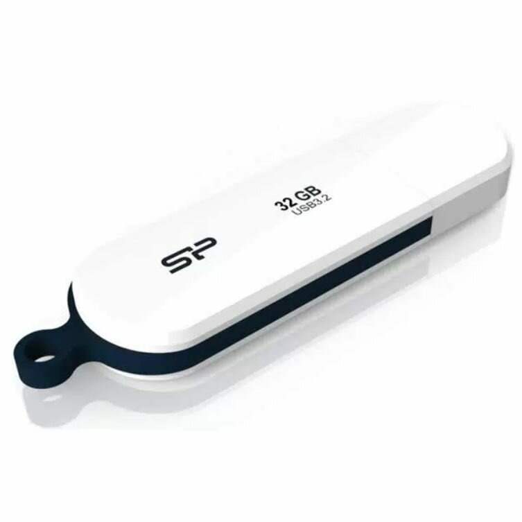 Память USB Flash 32 ГБ Silicon Power Blaze B32 (SP032GBUF3B32V1W) - колпачок, пластик, USB 3.2, чтение - 80 Мб/с