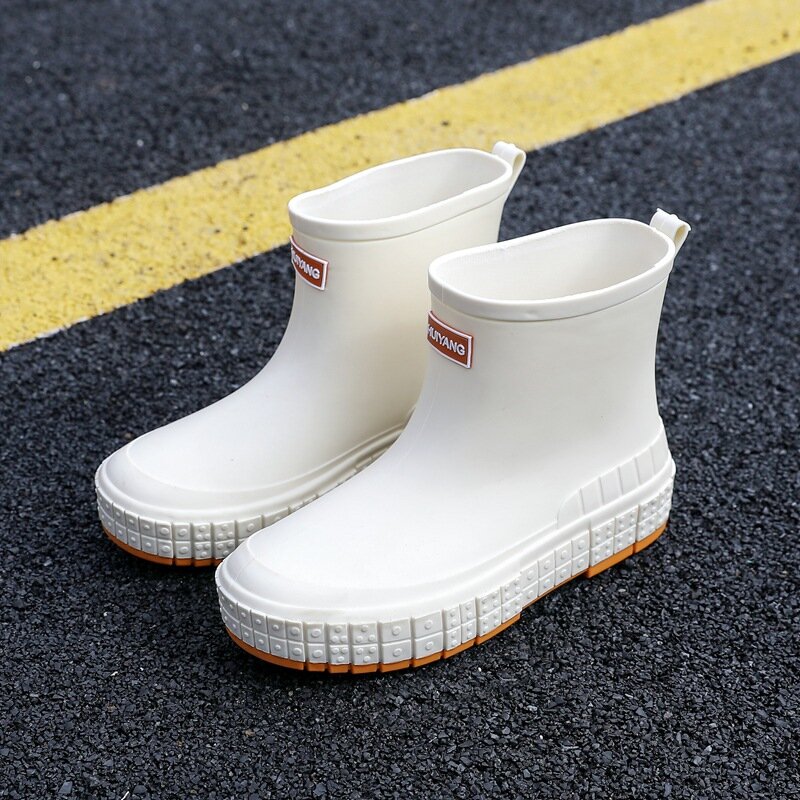 Женские резиновые сапоги, модная верхняя одежда, легкие водонепроницаемые резиновые туфли, новый стиль, рабочие нескользящие короткие резиновые сапоги для взрослых, полусапожкиРазмер обуви. EU:41