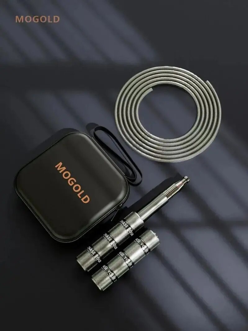 Скакалка для фитнеса MOGOLD, T35-silver (black)