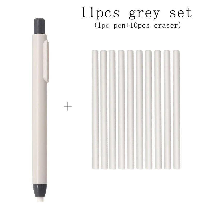 Ластики для ручки MROOFUL, набор из 11 штук Серый, 11pcs grey set
