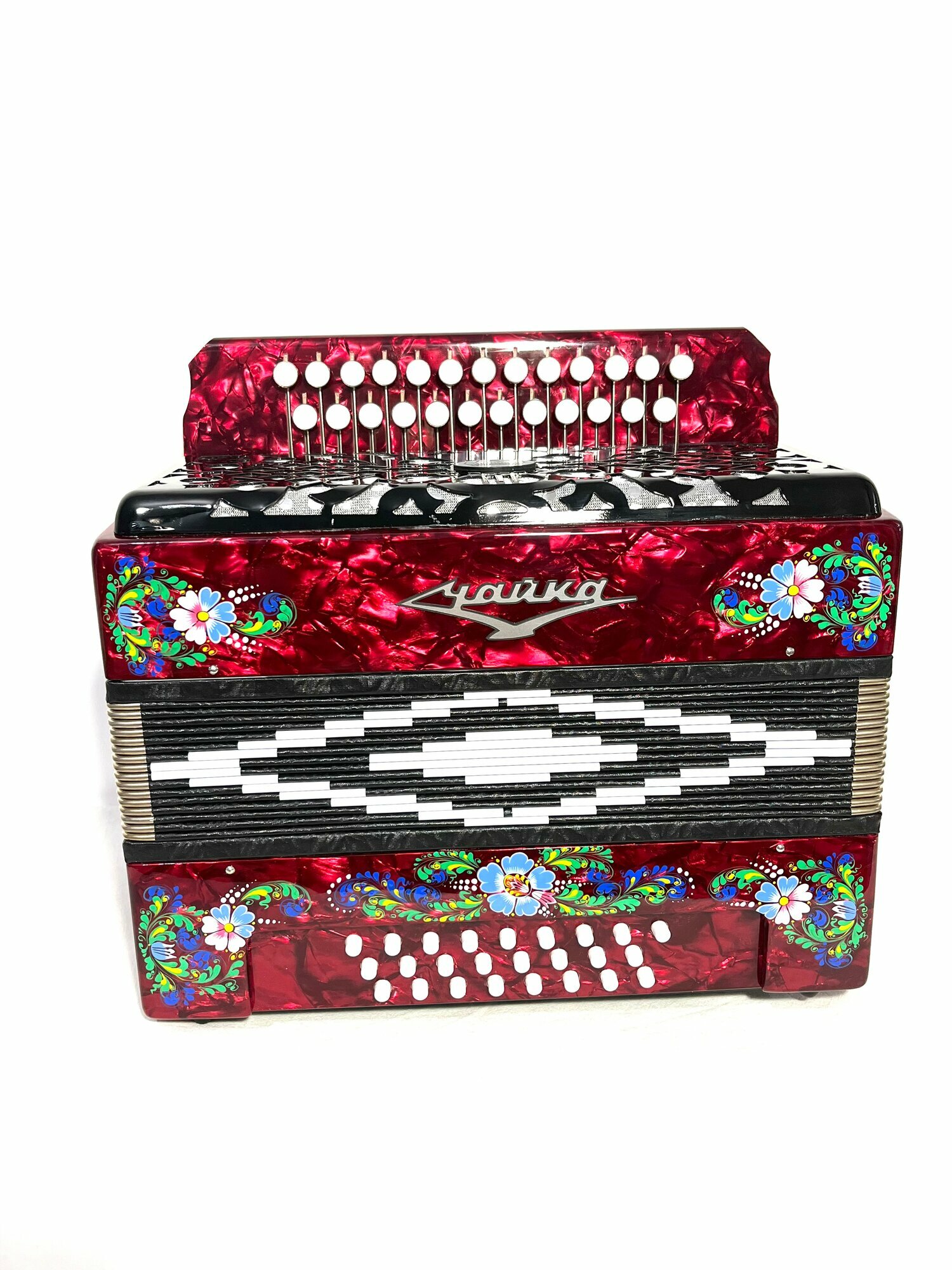 Гармонь "Чайка-204" S6XL-A, бордовая, 2 голоса, Шуйская гармонь