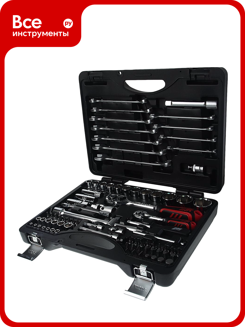 Набор 6-гранных инструментов 1/4" & 1/2" в кейсе, 85шт JTC JTC-H085C-B72 для удобства хранения