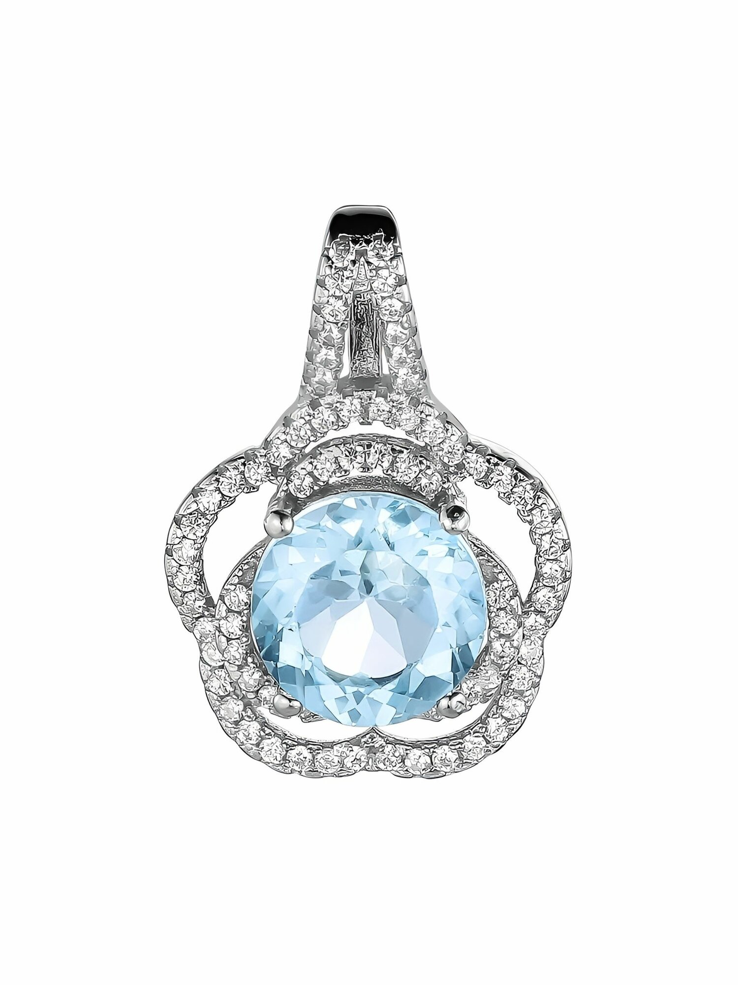 Подвеска, серебро, 925 проба, родирование, фианит