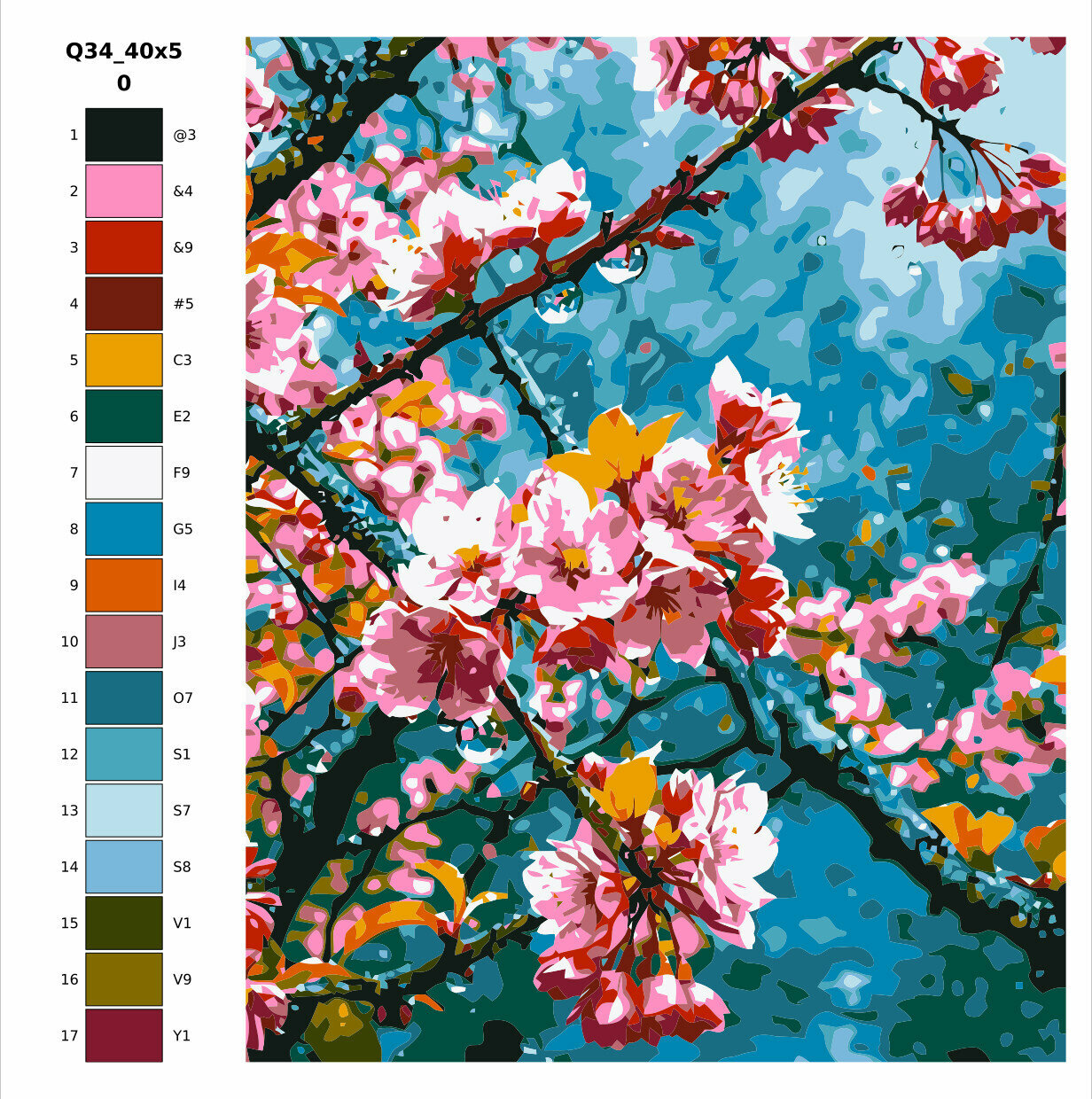 Картина по номерам Q34 "Сакура" 40х50
