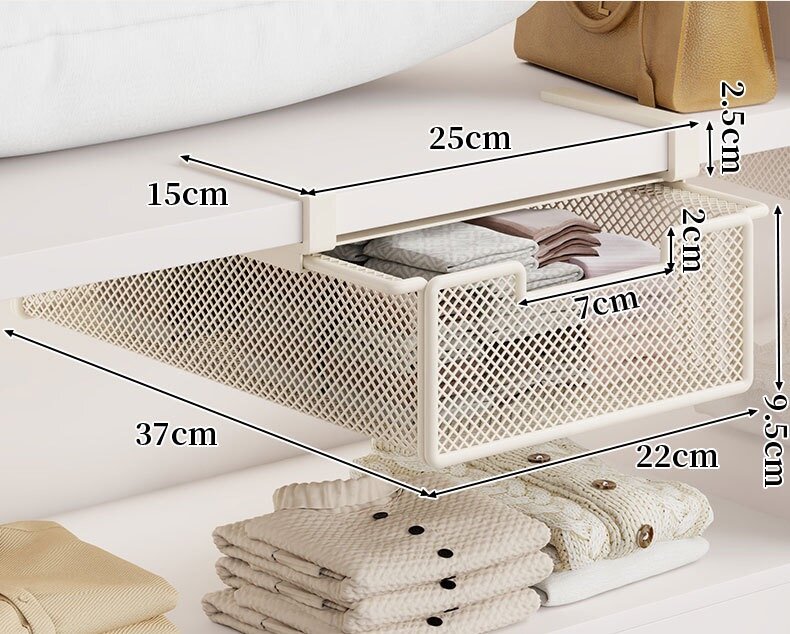 Ящик для носков и белья, японский белый, пластик, прямоугольный, 9.5x37x22 см，1 штука