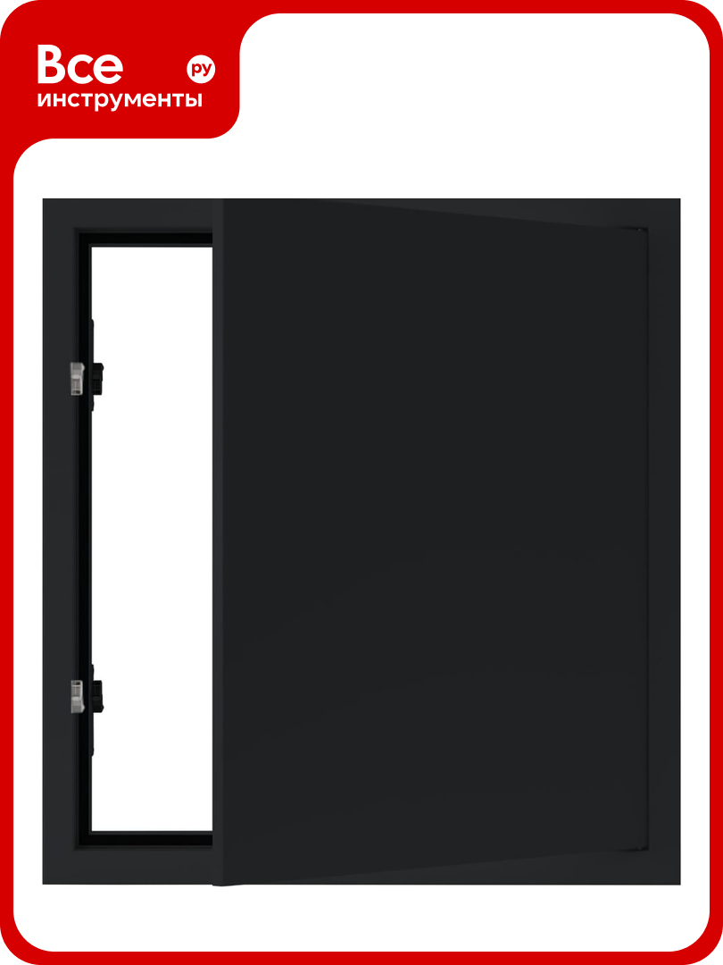 Люк металлический Хаммер 30x30 (ШхВ) см, нажимной, сталь, черный, петли на стороне