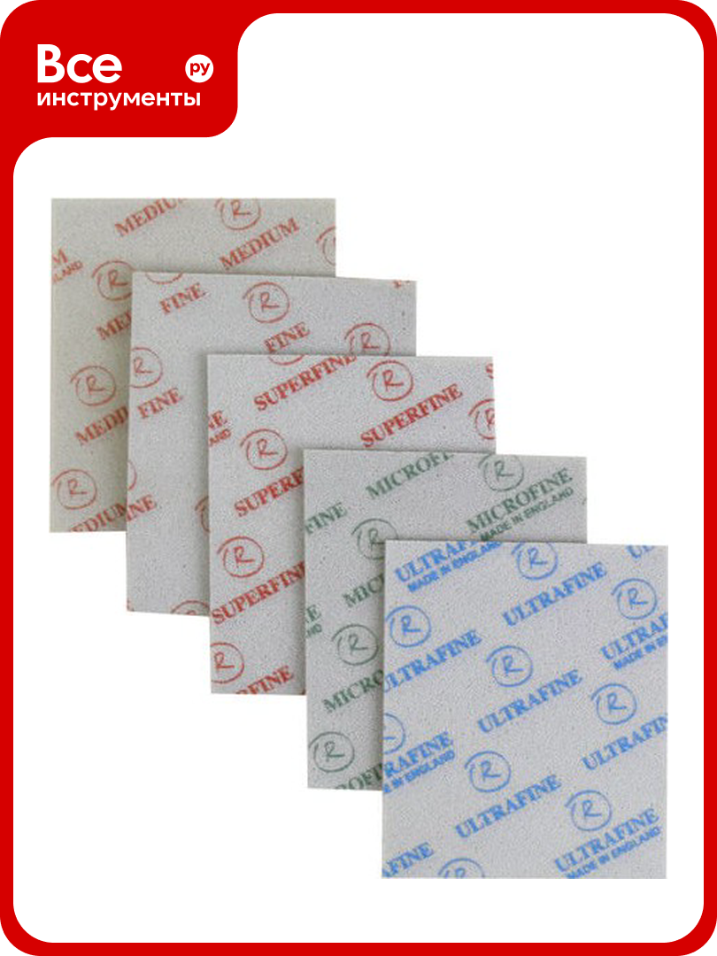 Губка абразивная Softback (20 шт; 140x115 мм, Super Fine) RoxelPro 159611, для обработки материалов в труднодоступных