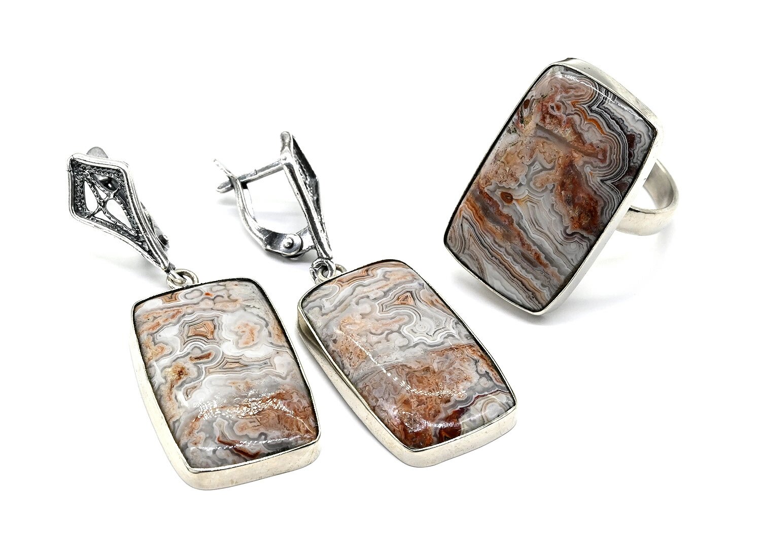 Комплект бижутерии, агат