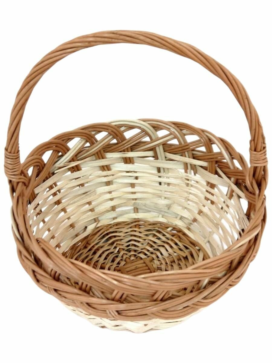 Корзина плетеная круглая (3) коса мини 3, ручное плетение из лозы