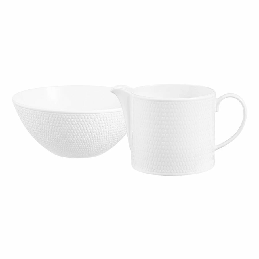 Набор из молочника и сахарницы Wedgwood Джио, фарфор костяной