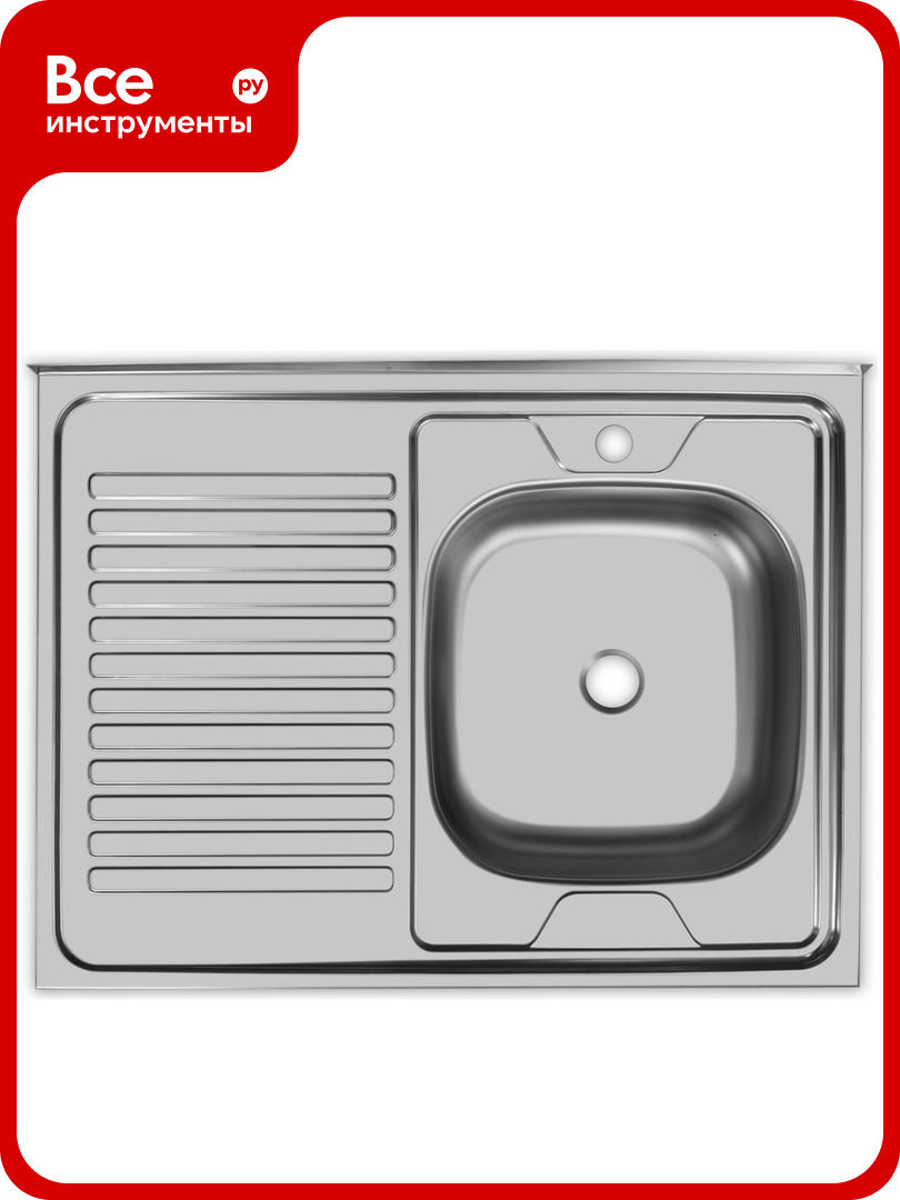 Мойка Ukinox ECO 800.600 R, 600 r изготовлена из нержавеющей стали aisi 430 толщиной