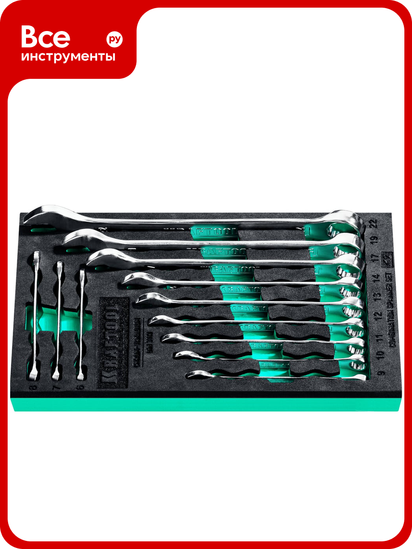 Набор комбинированных гаечных ключей KRAFTOOL 12 шт, 6 - 22 мм, 27079-H12E, металл