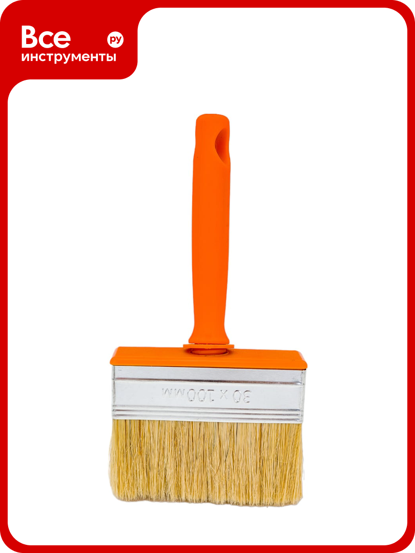 Кисть-макловица Петрович П065-310 30х100 мм, светлая натуральная щетина, пластиковая ручка, пластиковый