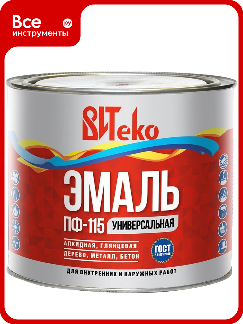 Эмаль Царицынские краски Витеко ПФ-115, шоколад, 1.8 кг 19488