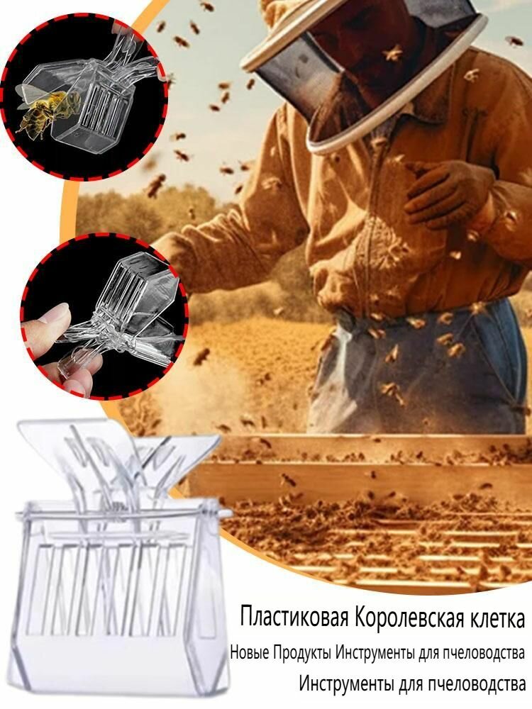 Клип-прищепка для отлова пчелиных маток, Клеточка-клипса для пчелиной матки
