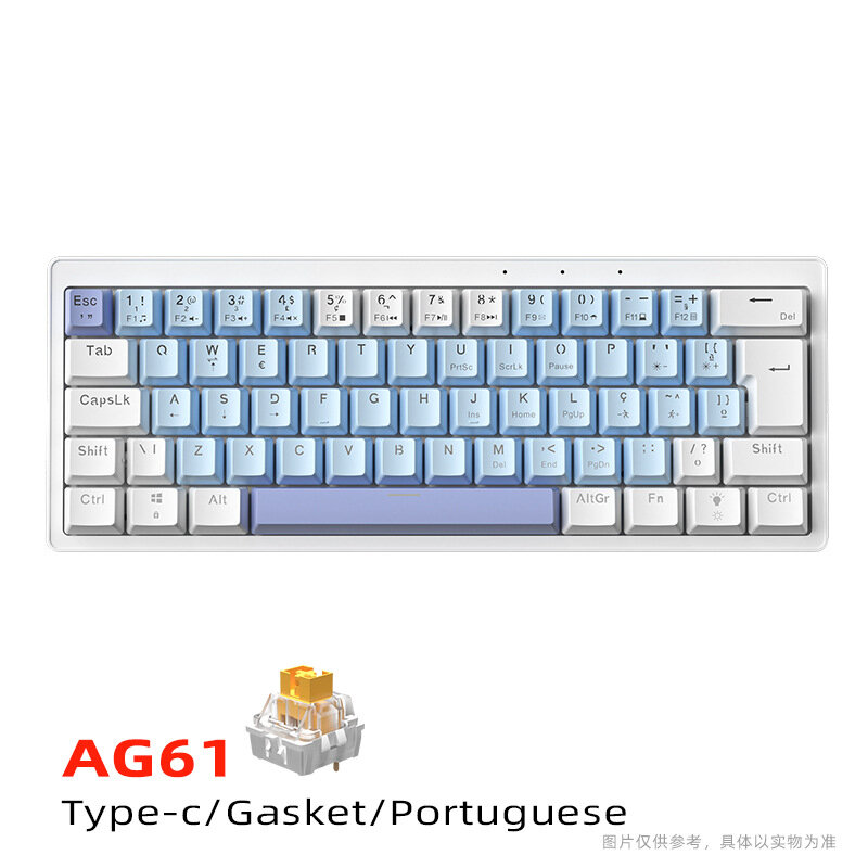 Русская проводная механическая клавиатура Ag61 E-Sports, конструкция прокладки горячей замены, компьютерная офисная игровая немой клавиатура