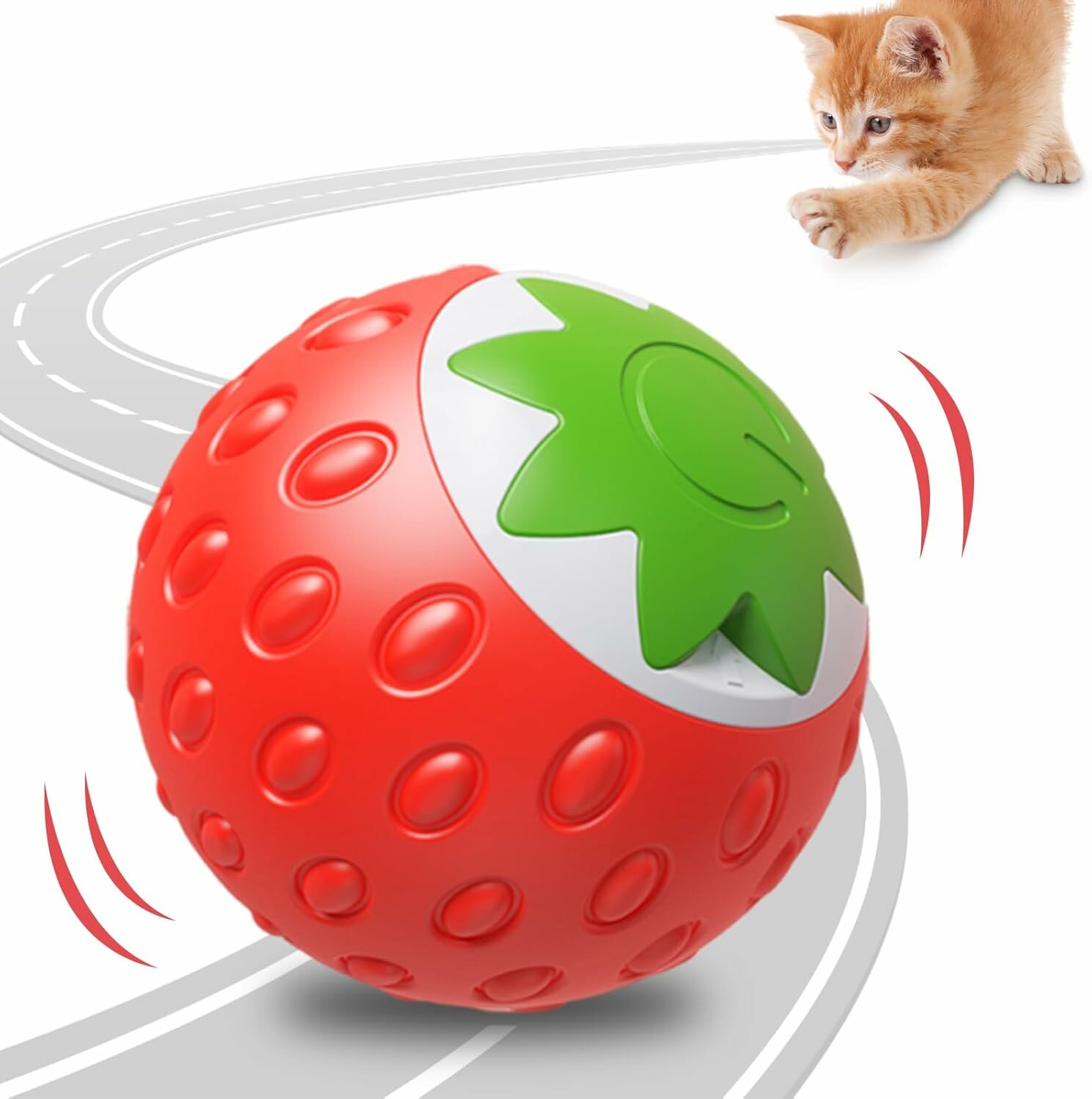 Интерактивная игрушка для домашних кошек, автоматически перемещающийся мячик