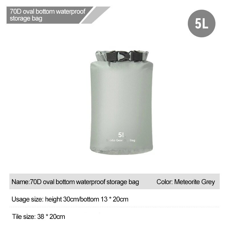 Водонепроницаемый мешок 5L Meteorite Grey