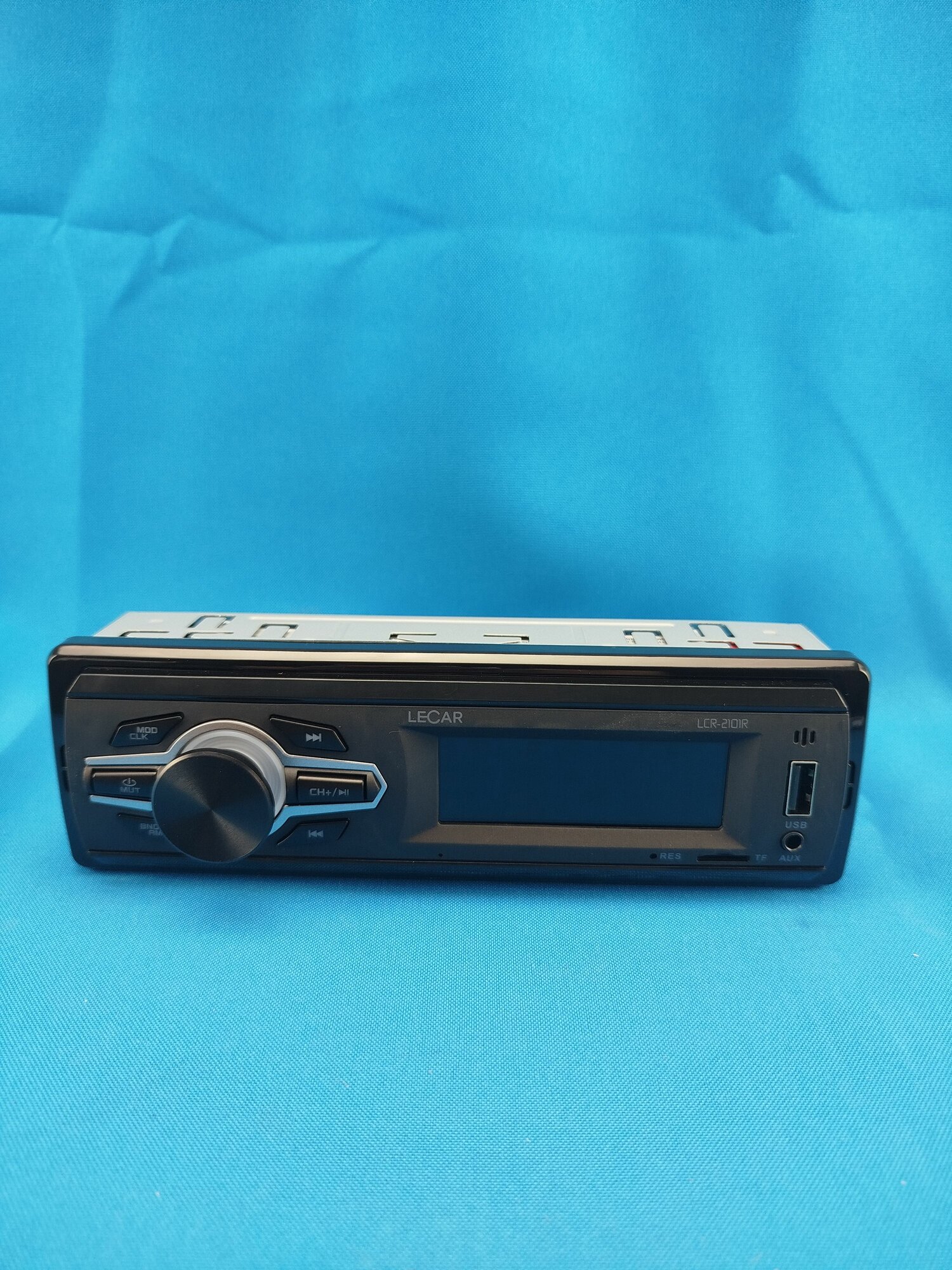 Магнитола "LECAR" монохромный дисплей 1DIN, USB, SD, MMC, AUX красная подсветка 4x25Вт