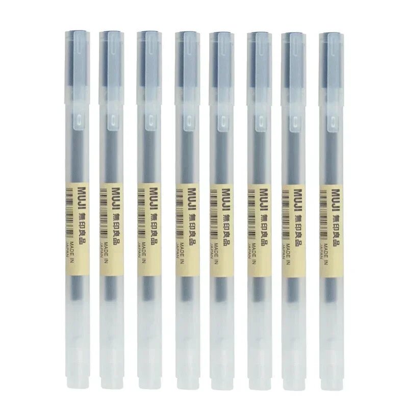 Набор гелевых ручек MUJI, черные/красные/синие, 0.38/0.5 мм 0.38mm, 8Pcs black pen