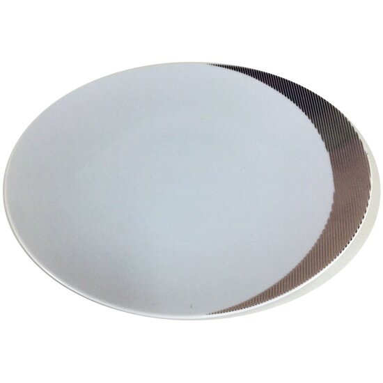 Тарелка десертная Thun 1794 "Loos", декор "Платиновые полоски", 19 см. (ЛОС0017)